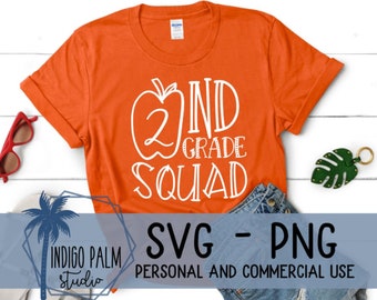 2nd Grade Squad SVG, Second Grade Squad Svg Second Grade Teacher Svg ...