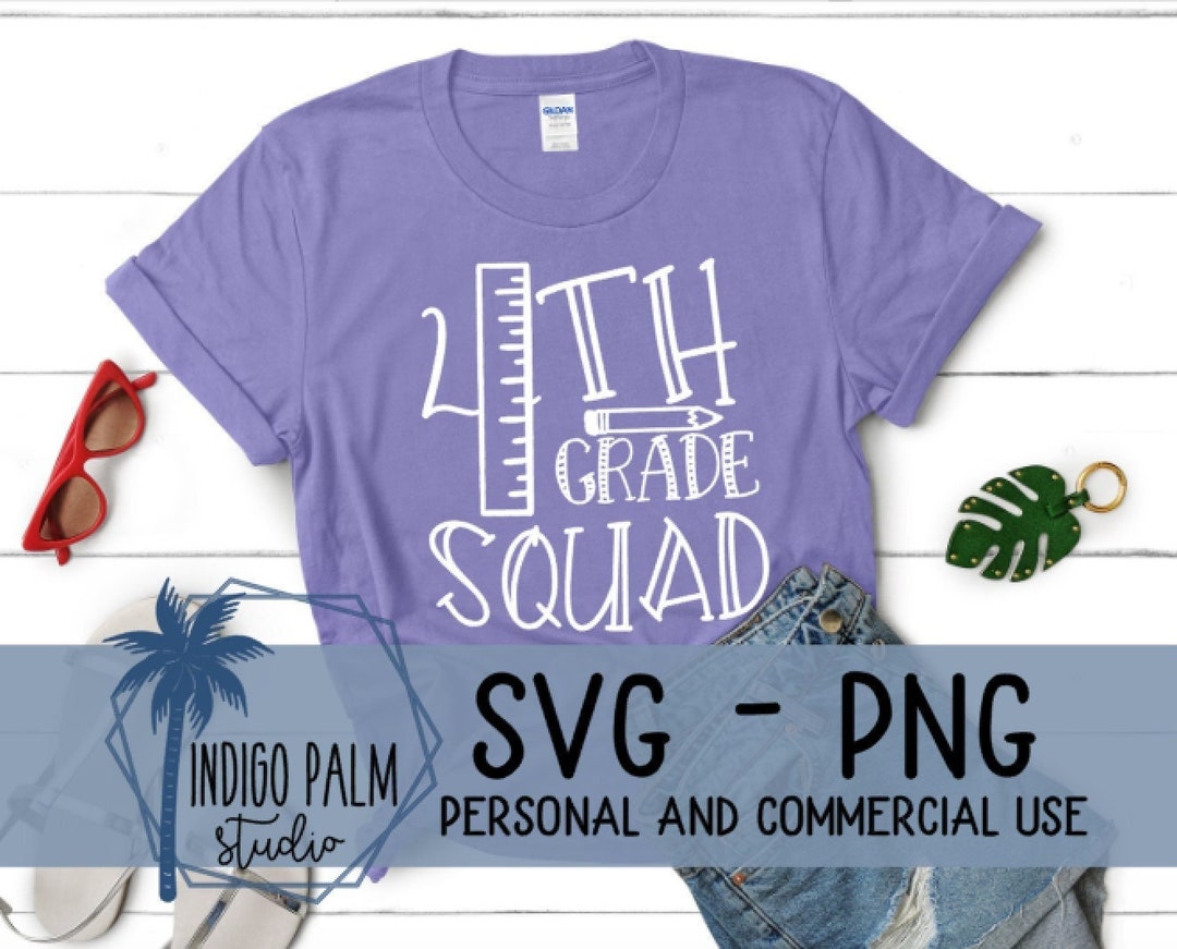 4th Grade Squad Svg - Teacher Shirt Svg - Back to School Svg - Cute ...