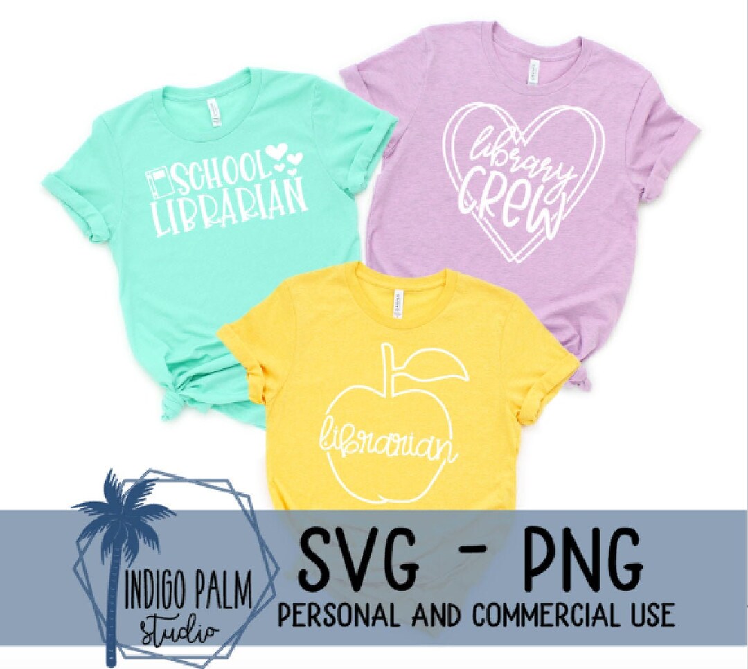 School Librarian Svg Bundle - Librarian Crew Svg - School Media Center ...