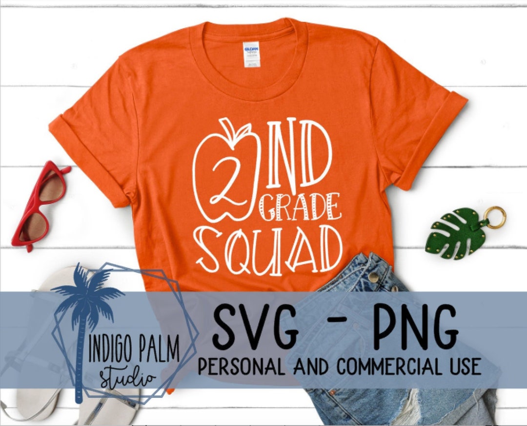 2nd Grade Squad Svg - Teacher Shirt Svg - Back to School Svg - Cute ...