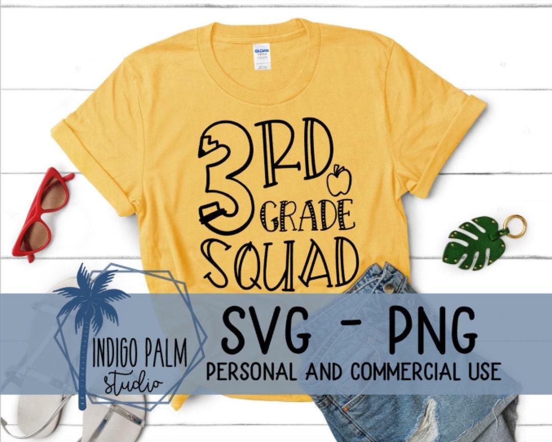3rd Grade Squad Svg - Teacher Shirt Svg - Back to School Svg - Cute ...