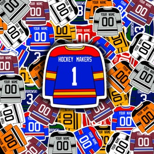 Set of 14 Custom Hockey Jersey Stickers - Etsy