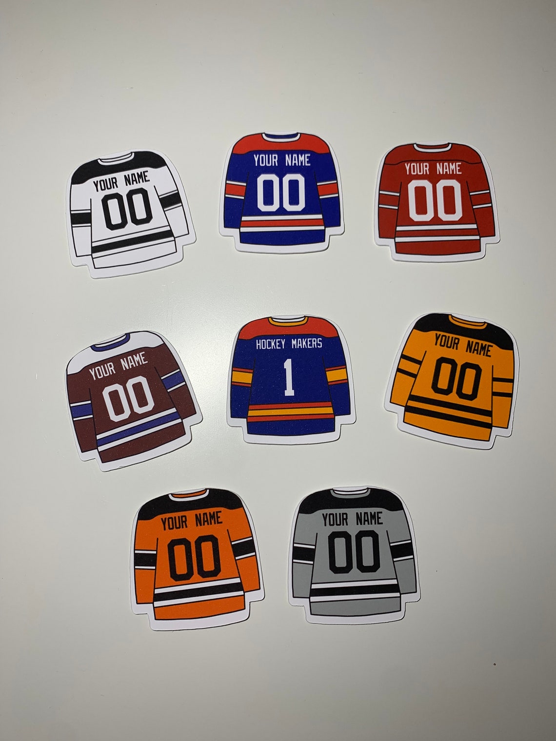 Set of 14 Custom Hockey Jersey Stickers - Etsy