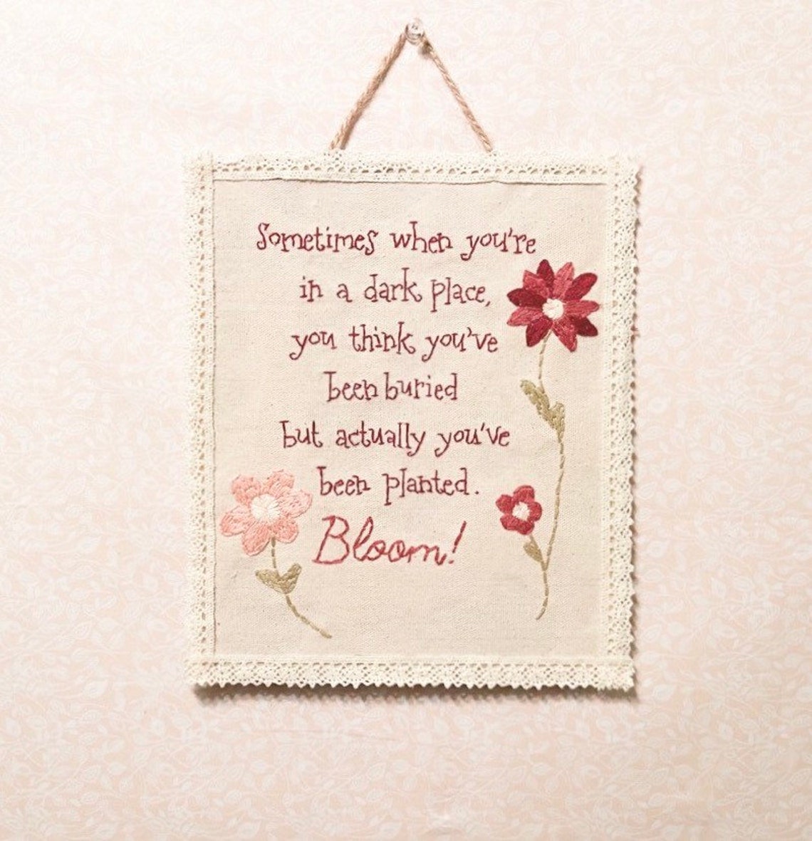 Embroidery Quote Sign, Home Decor, Rustic Wall Art - Etsy