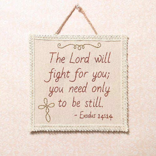 Embroidery Bible Verse Sign Home Decor Rustic Wall Hanging - Etsy