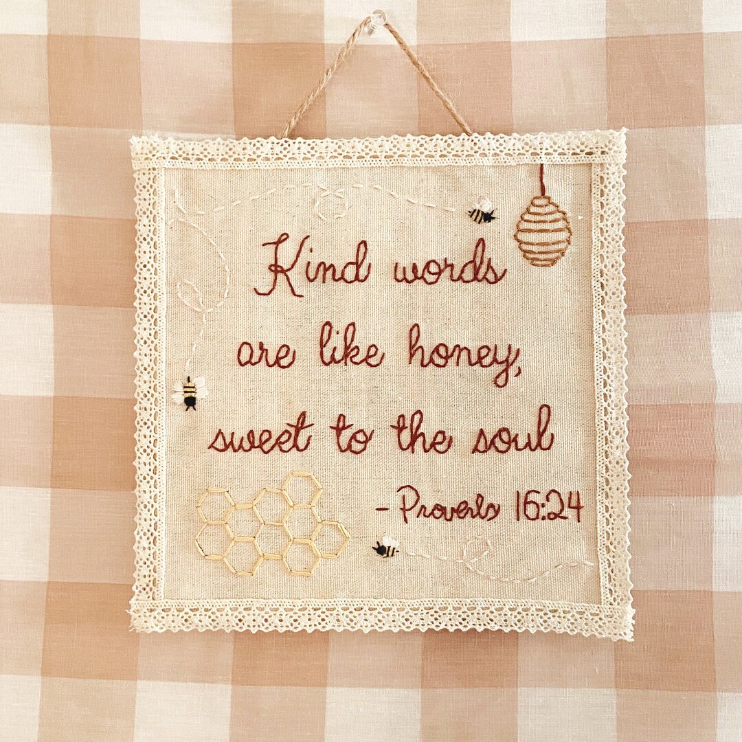 Embroidery Bible Verse Sign, Home Decor, Rustic Wall Hanging - Etsy