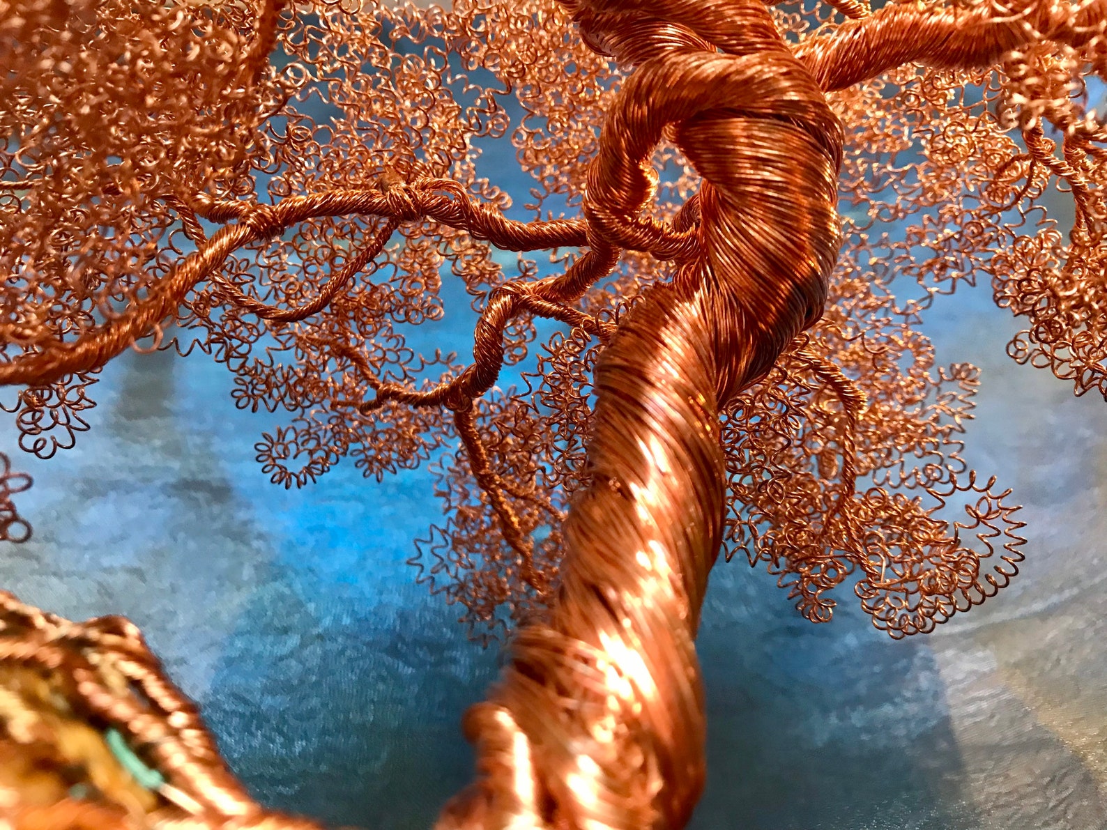 Copper Wire Tree (about 450mt) on a Wooden Stand - Etsy