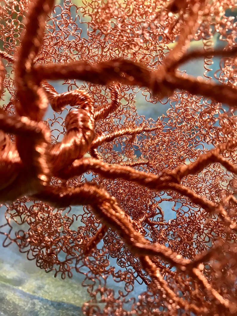 Copper Wire Tree (about 450mt) on a Wooden Stand - Etsy