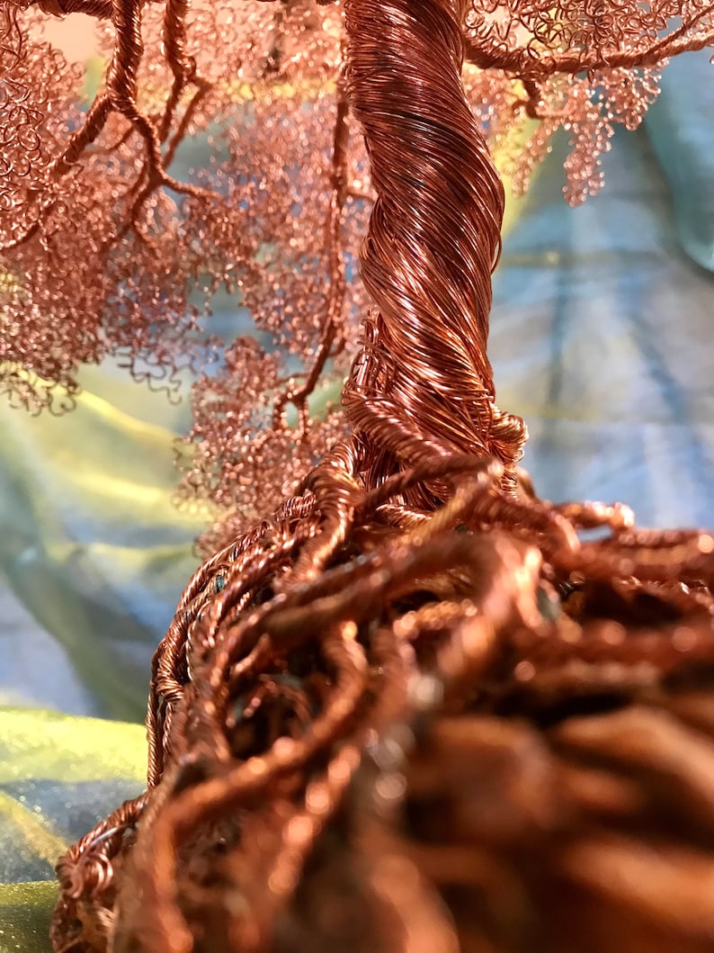Copper Wire Tree (about 450mt) on a Wooden Stand - Etsy