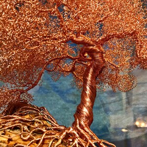 Copper Wire Tree (about 450mt) on a Wooden Stand - Etsy