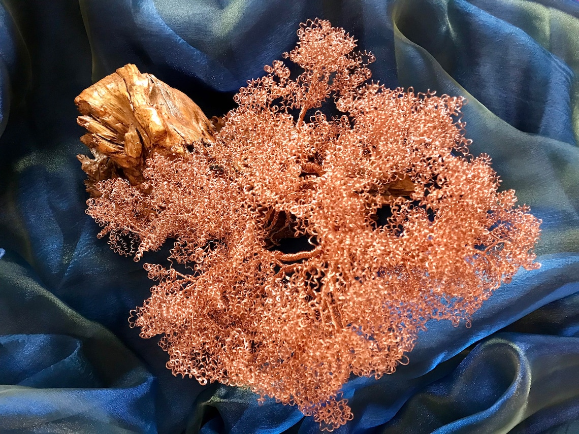 Copper Wire Tree (about 450mt) on a Wooden Stand - Etsy