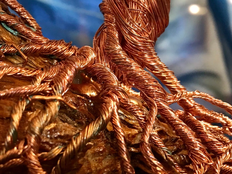 Copper Wire Tree (about 450mt) on a Wooden Stand - Etsy