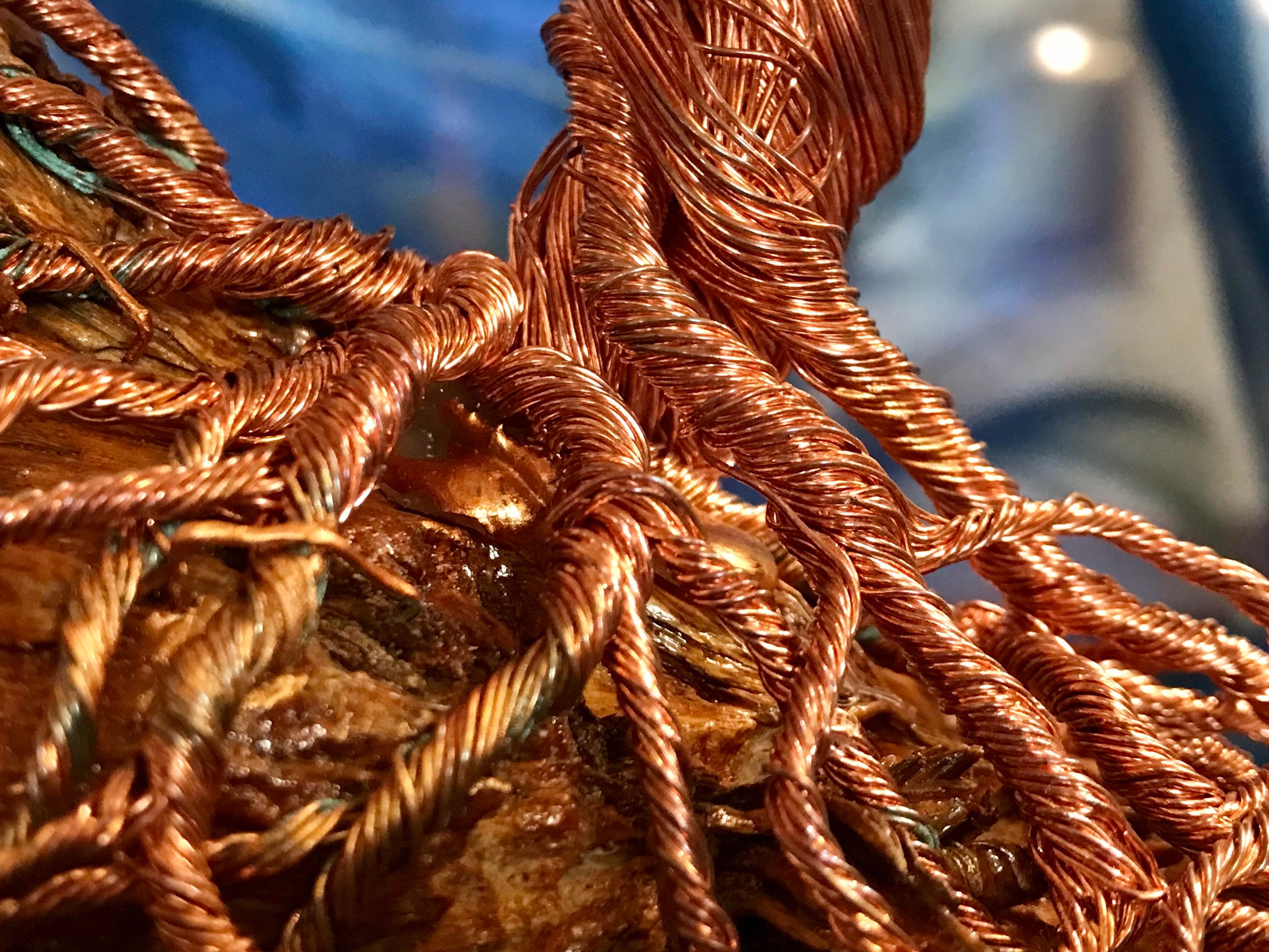 Copper Wire Tree about 450mt on a Wooden Stand - Etsy