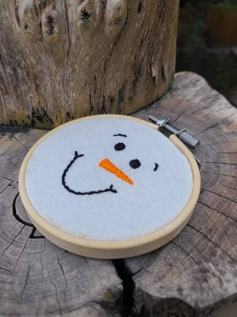 Snowman Hand-embroidered Ornament - Etsy