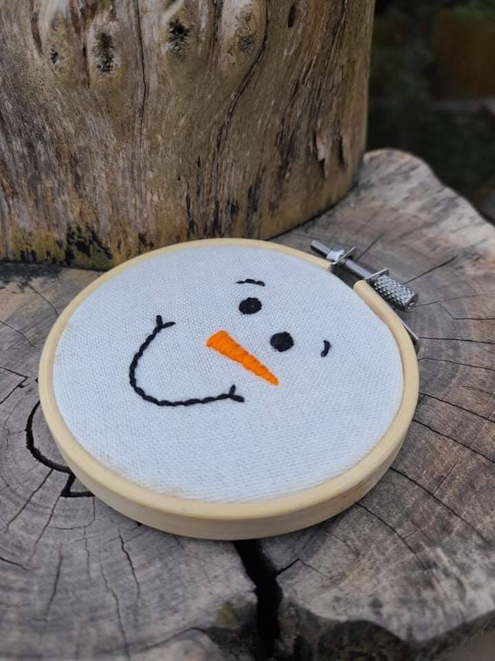 Snowman Hand-embroidered Ornament - Etsy
