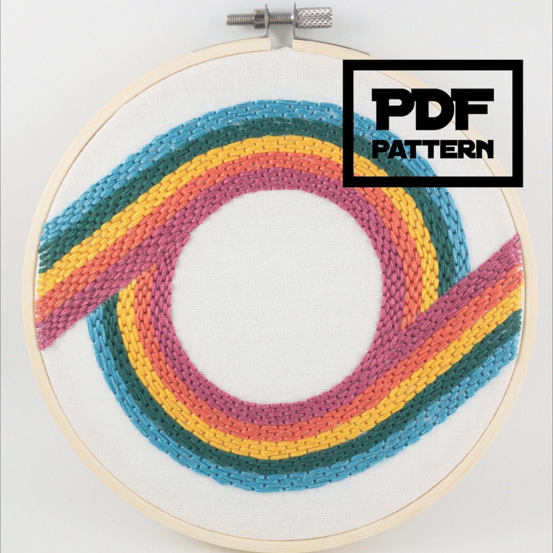 Retro Geometric Embroidery Pattern Digital Download PDF Rainbow ...