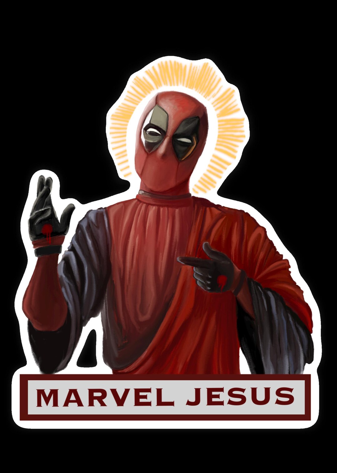 Marvel Jesus Holographic Sticker Waterbottles Laptops Decals - Etsy