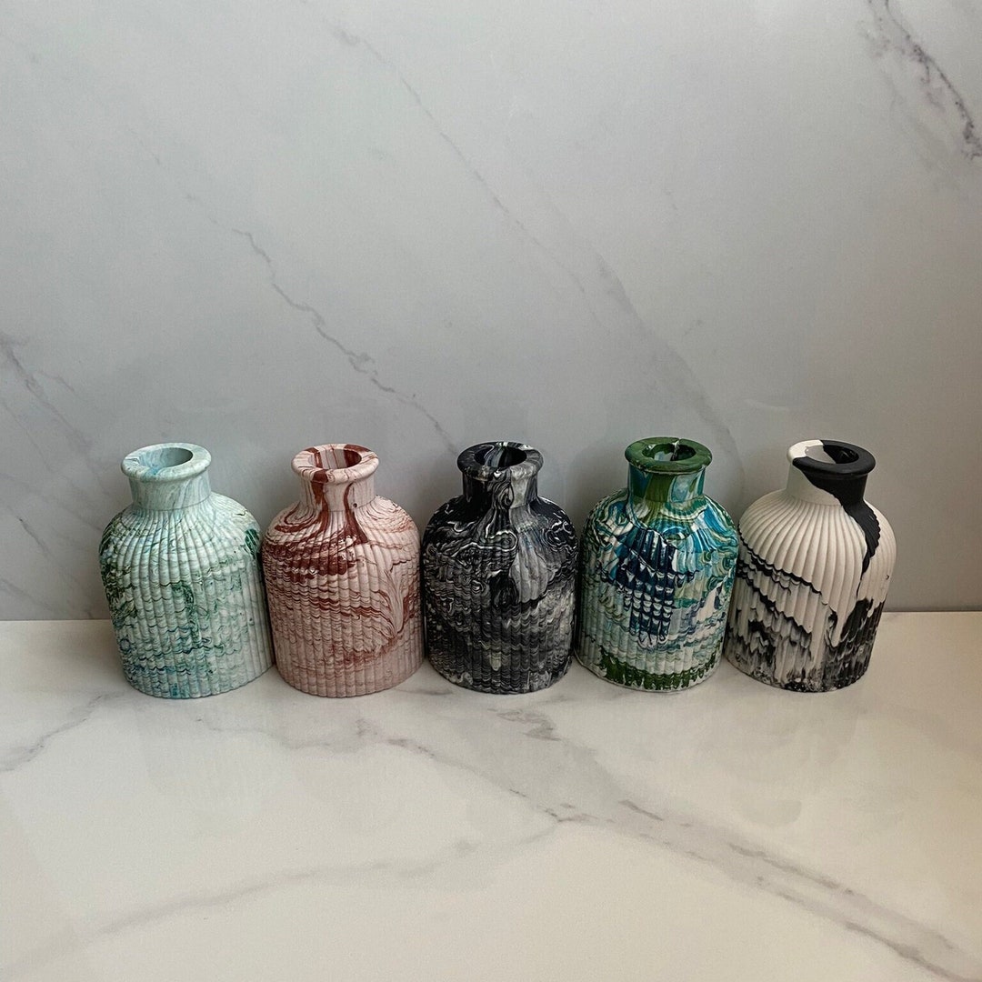 Jesmonite Ribbed Vase, Ribbed Vase, Modern Decor, Homeware, Gift for ...