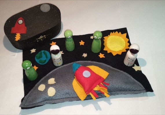 Aliens and Astronauts Storytelling: Set of 5 Peg People - Etsy