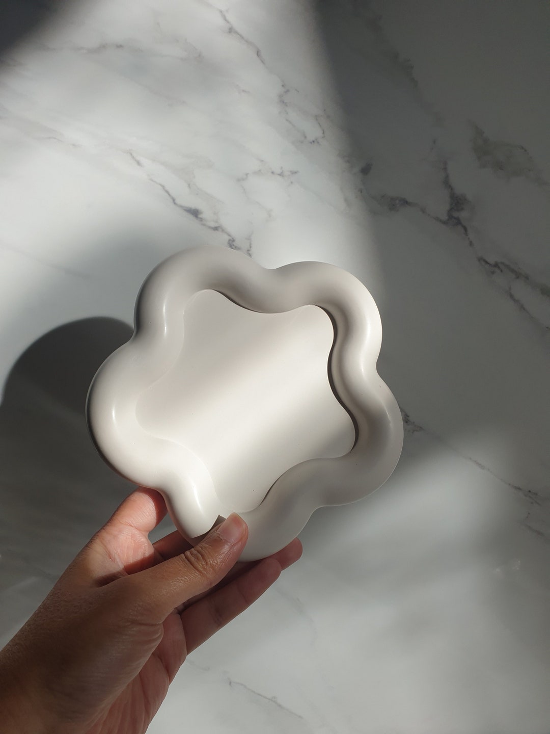 14.5cm Flower-shaped Stone Tray, Flower Shaped Tray, Minimal Stone Tray ...