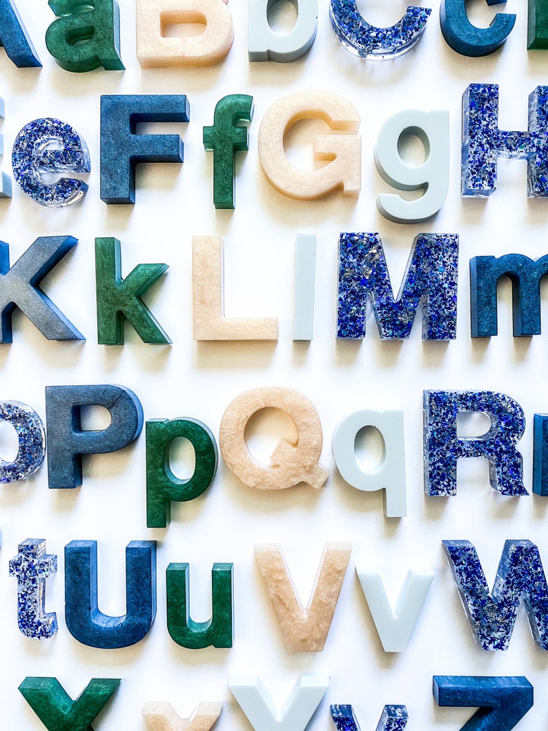 Sea Breeze Ocean Blue Upper Alphabet Resin Letters Homeschool - Etsy