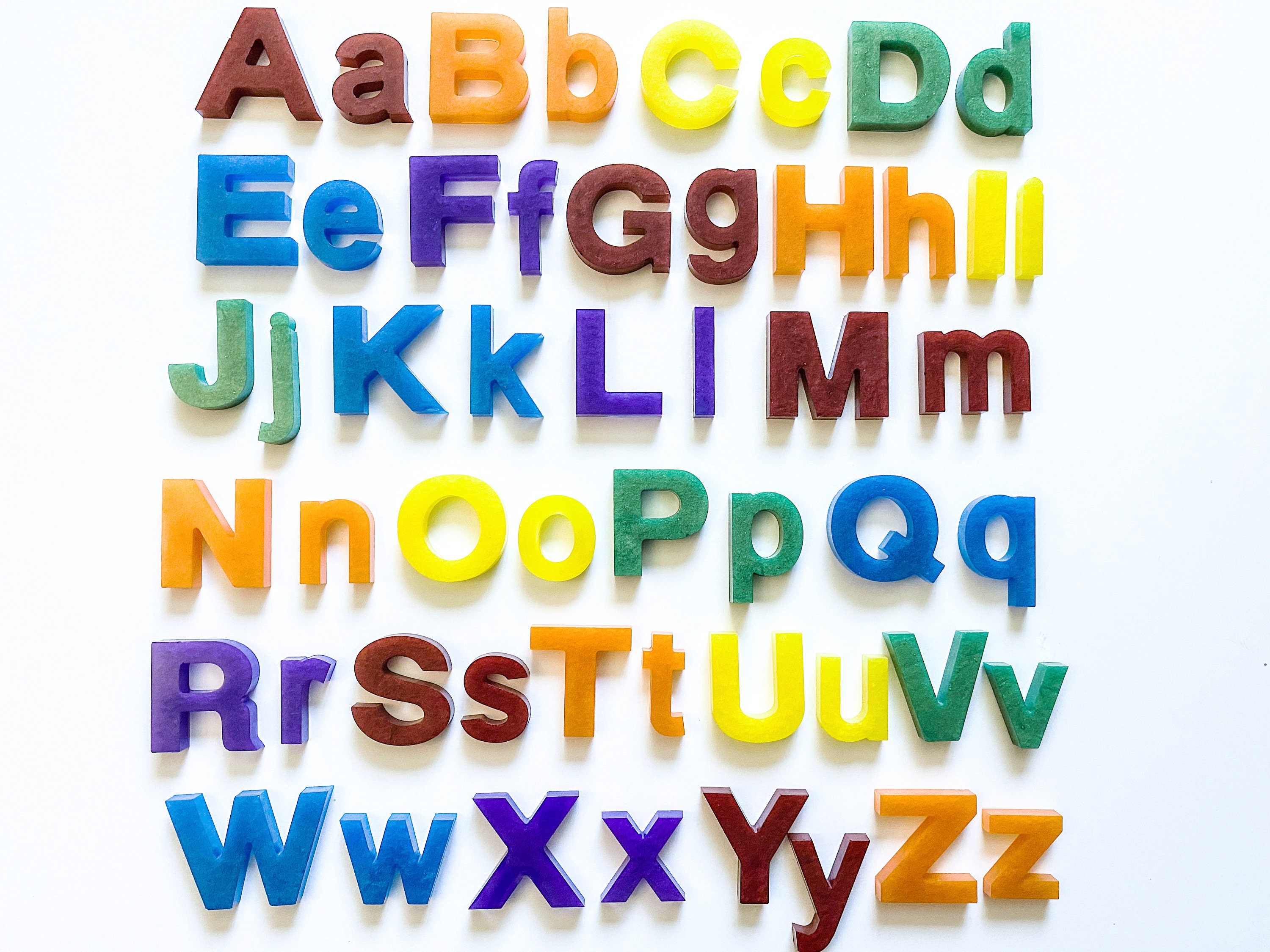 Rainbow Solid Primary Color Alphabet Resin Letters Homeschool | Etsy