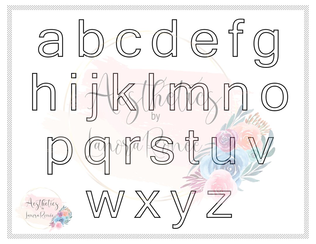 Printable Lowercase Letter Page for Alphabet Resin Letters, Standard ...