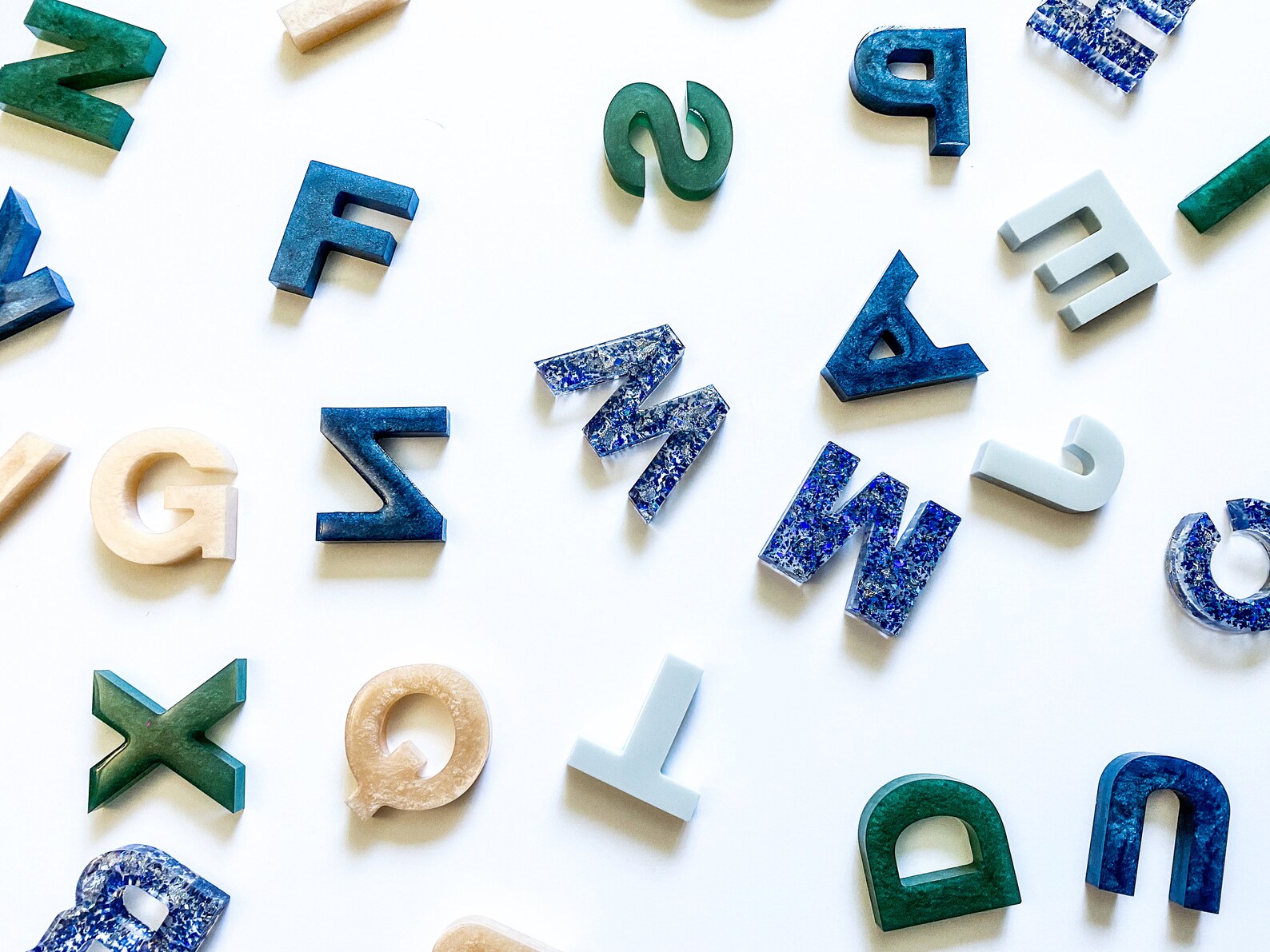 Sea Breeze Ocean Blue Upper Alphabet Resin Letters Homeschool - Etsy