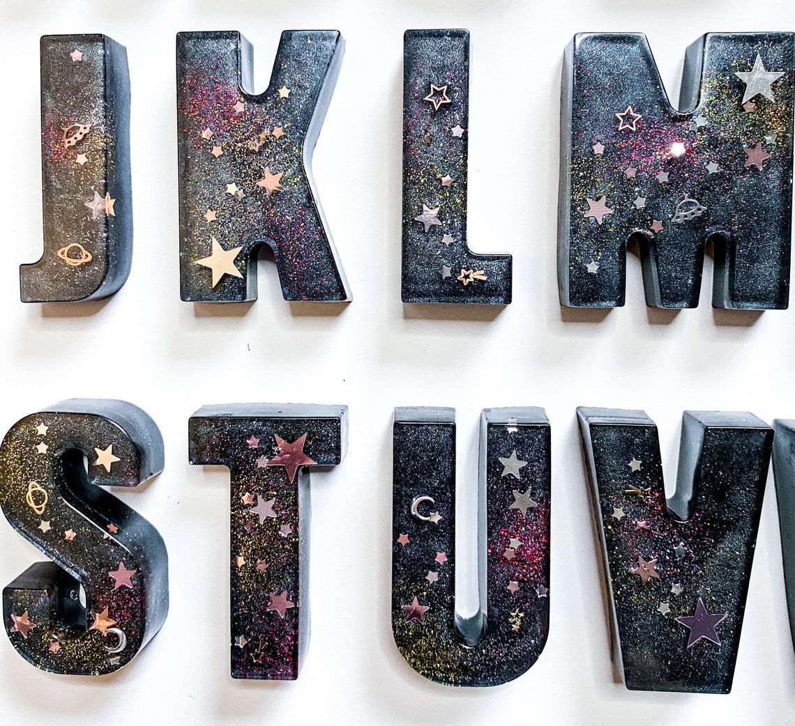 GALAXY LETTERS SPACE Alphabet Galaxy Space Star Glitter - Etsy UK