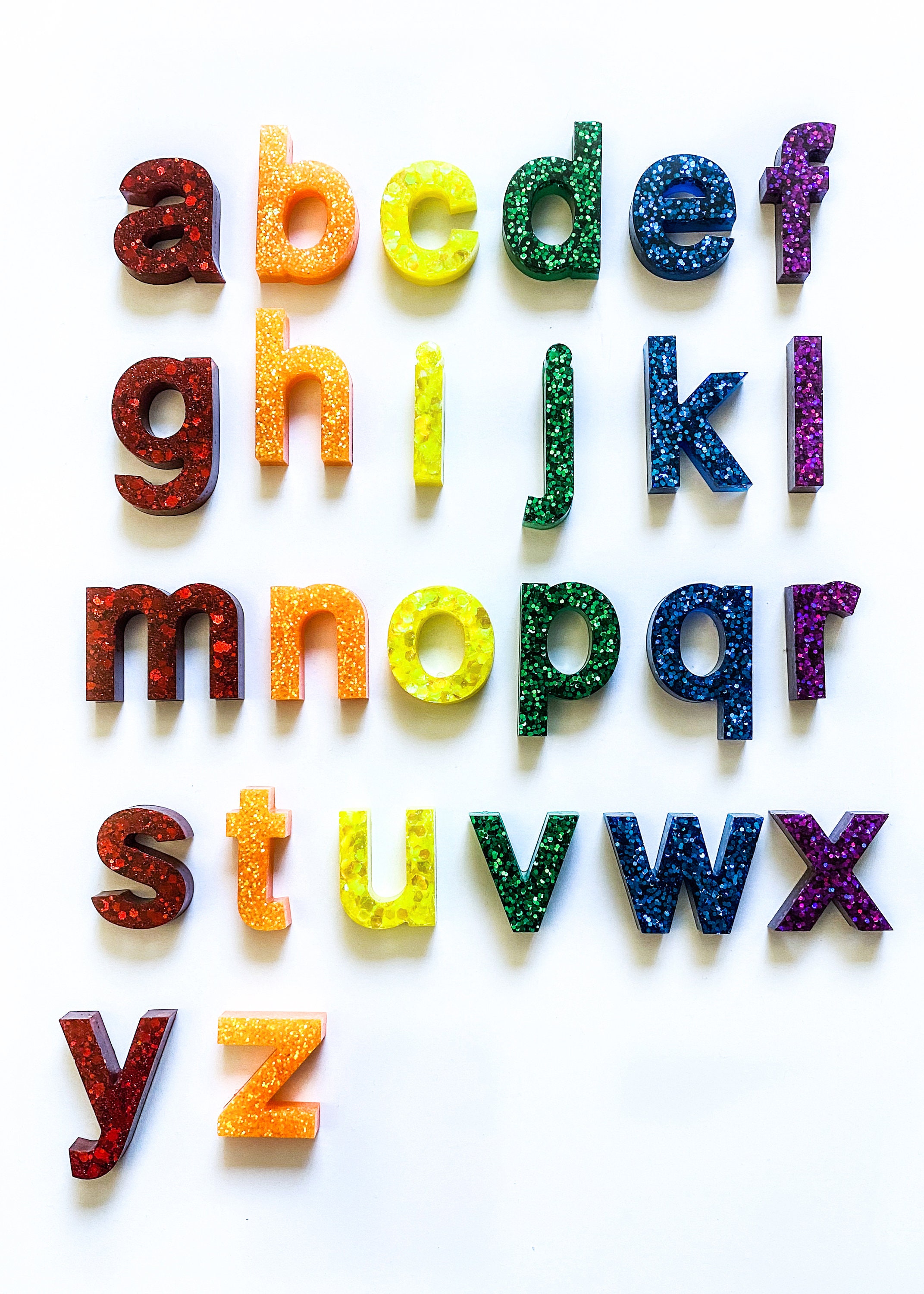 Rainbow Solid Primary Color Alphabet Resin Letters Homeschool | Etsy