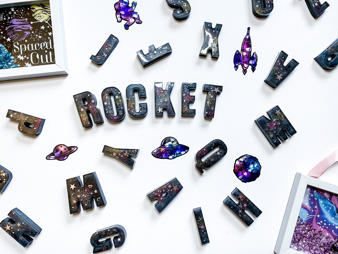 GALAXY LETTERS SPACE Alphabet Galaxy Space Star Glitter - Etsy UK