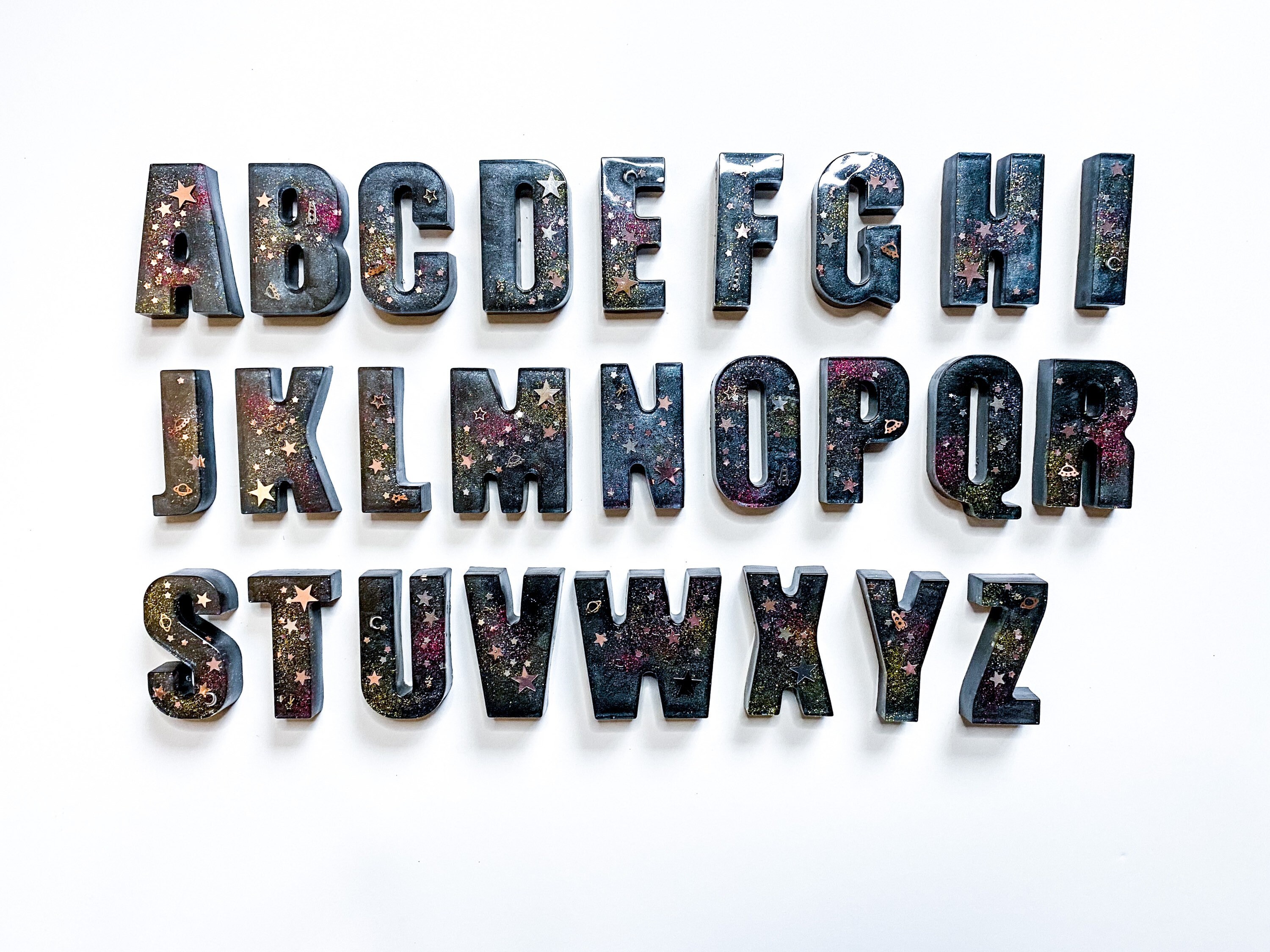 GALAXY LETTERS SPACE Alphabet Galaxy Space Star Glitter - Etsy UK