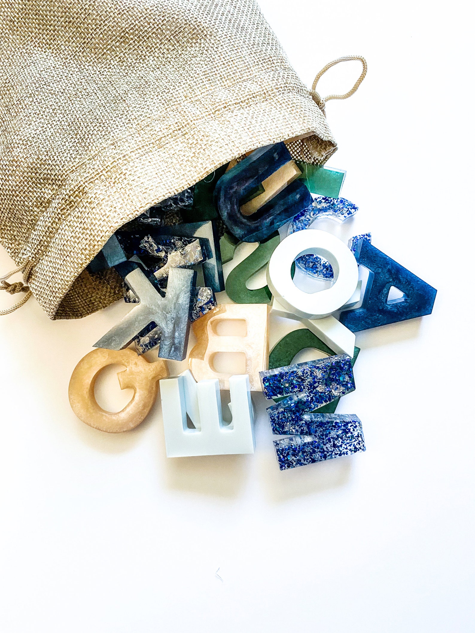 Sea Breeze Ocean Blue Upper Alphabet Resin Letters Homeschool - Etsy