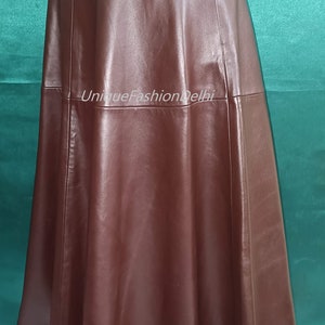 Handmade Women's Genuine Lambskin Leather Ankle Riding Skirt Outfit Leather A Line Skirt Vintage ...