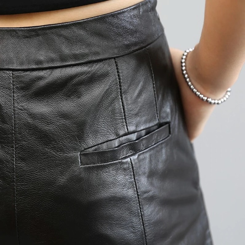 Handmade Women's Genuine Lambskin Leather Mid Calf Pants - Etsy