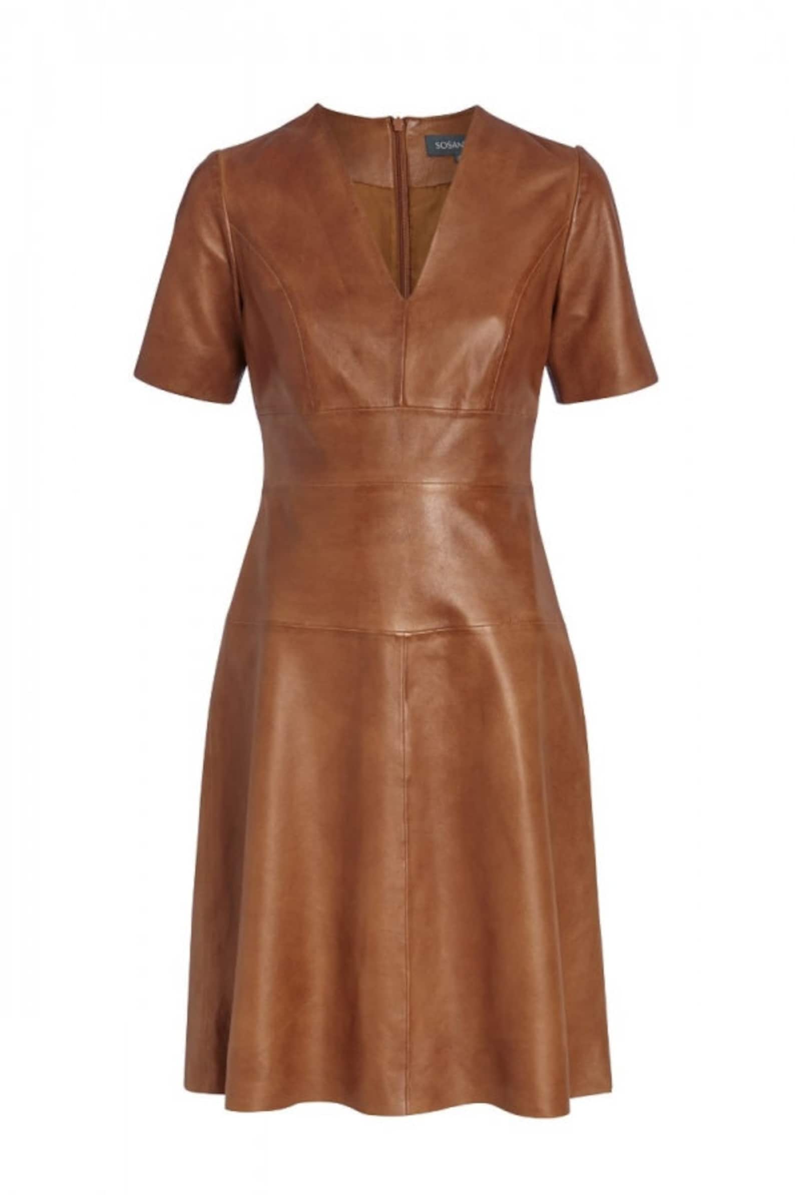 Handmade Women's Genuine Lamb Skin Leather Dresses Party - Etsy