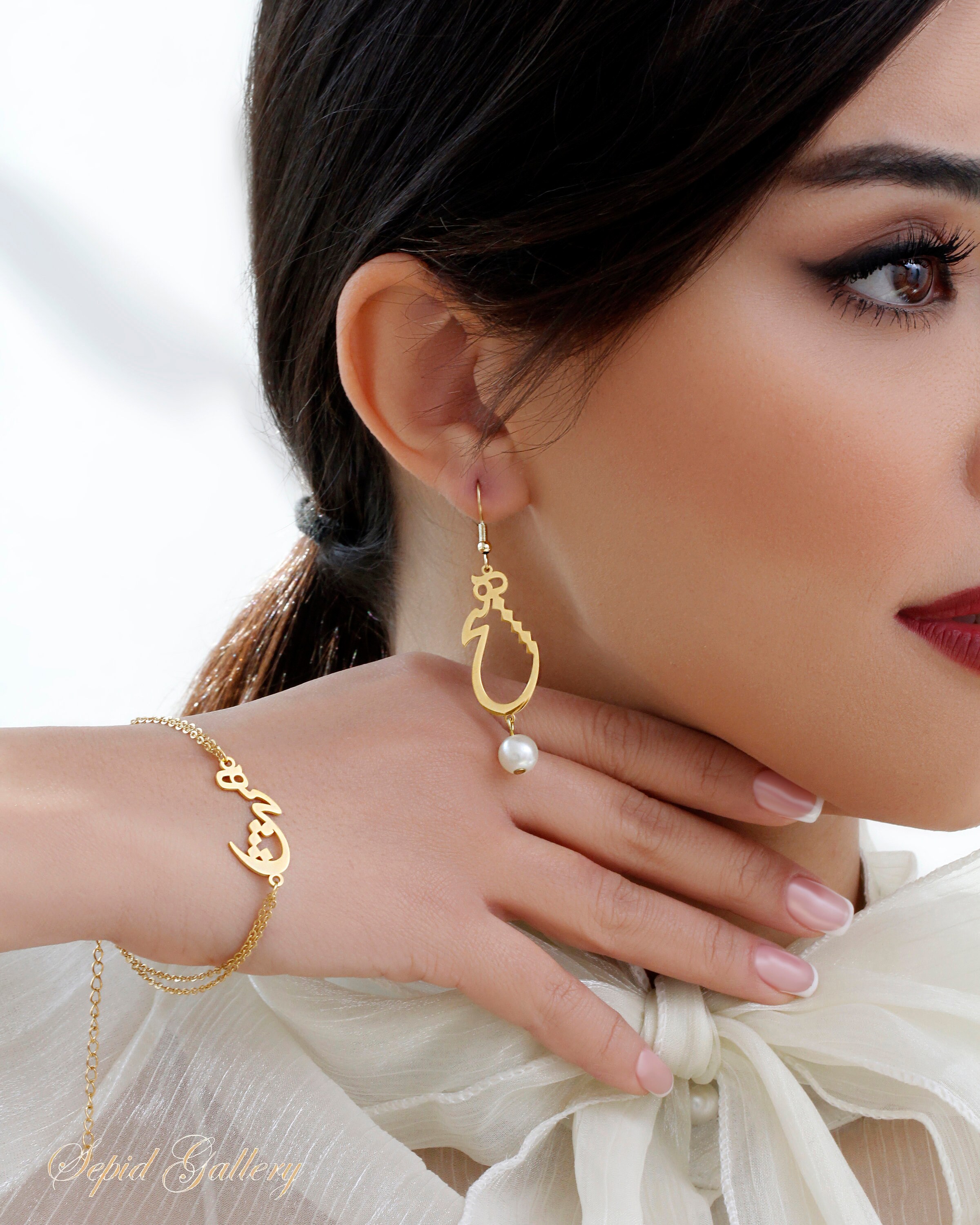 Nothing Hichهيچ, Persian Calligraphy Earrings, Handmade Steel Earrings ...