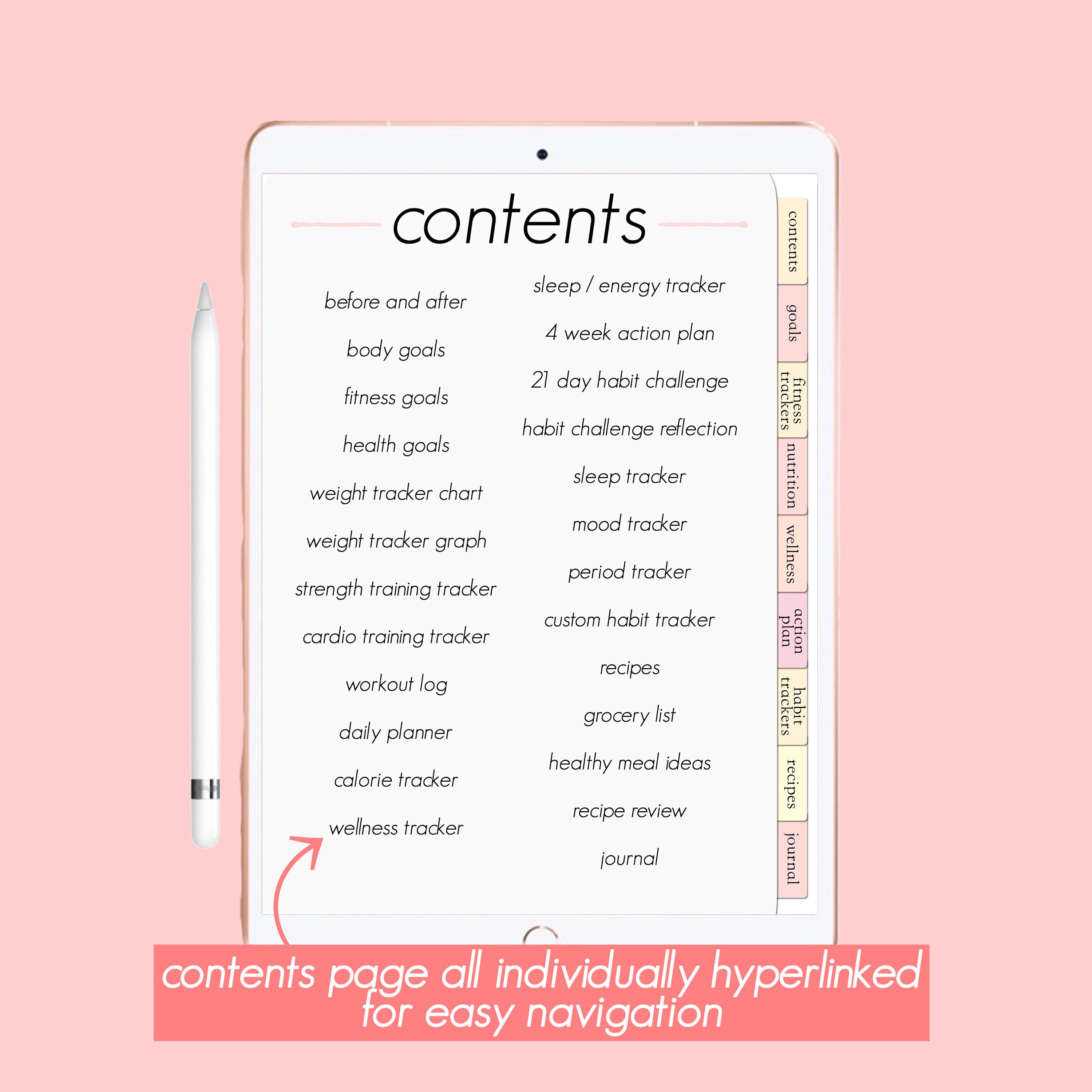 Digital Fitness Planner, Digital Workout Planner, Planner for Goodnotes ...