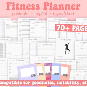 Digital Fitness Planner, Digital Workout Planner, Planner for Goodnotes ...