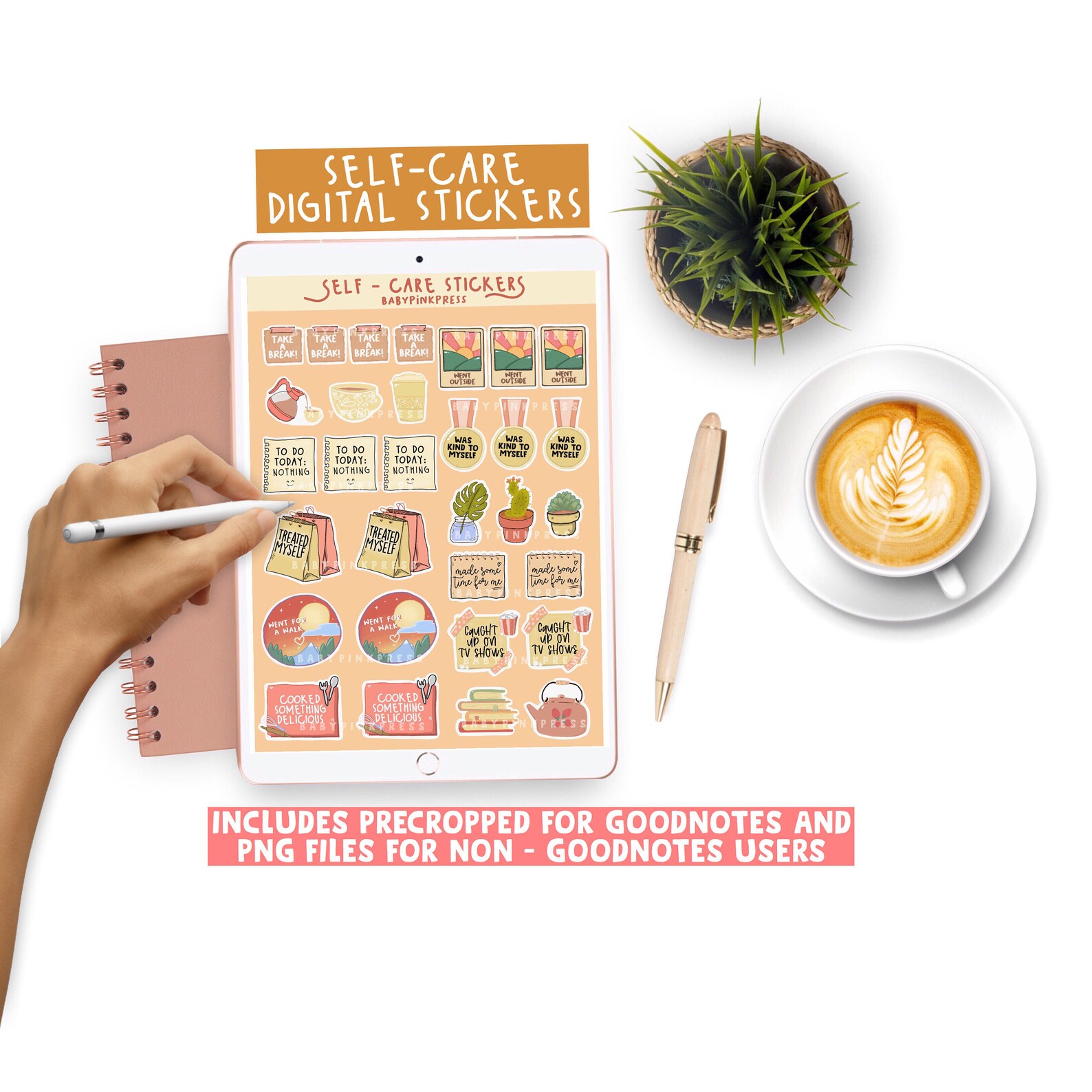 Self Care Digital Planner Journal Stickers, Anxiety &mental Health ...