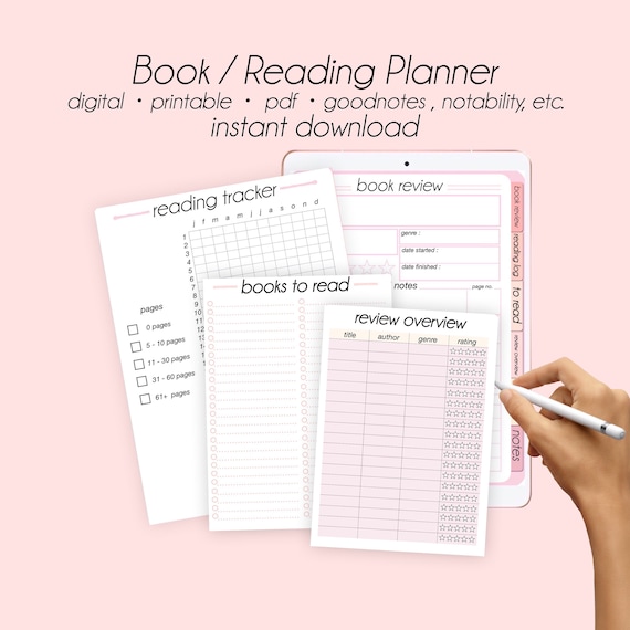 Digital Reading & Book Planner Printable Reading Tracker | Etsy