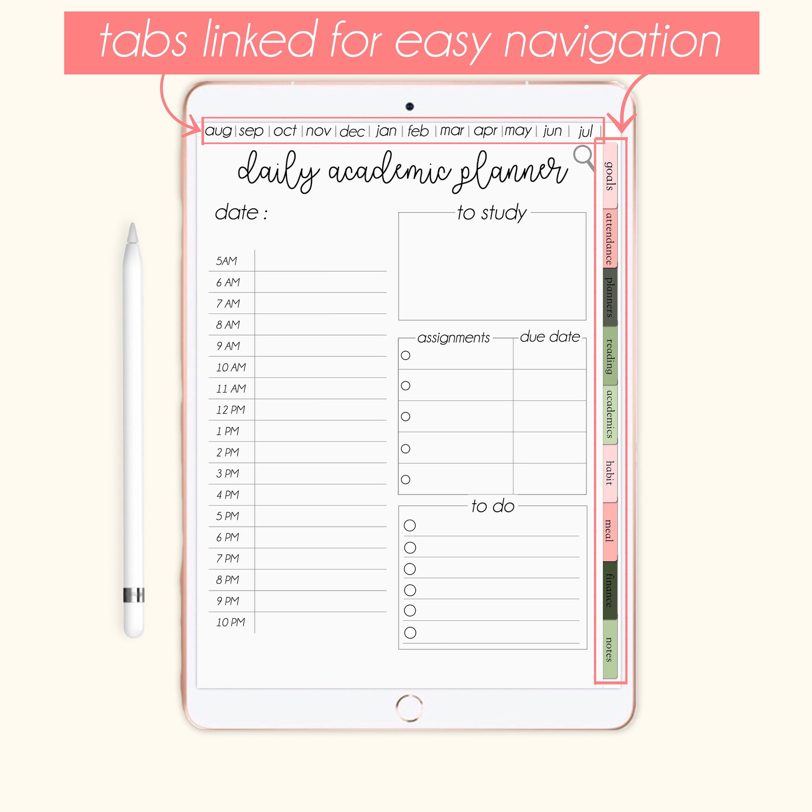Digital Student Planner Printable Student Planner Study | Etsy