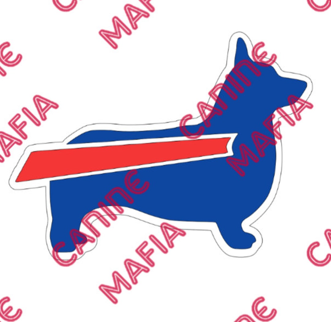 Buffalo Football Canine Mafia Charging Corgi Buffalo Sticker Decal 5 ...