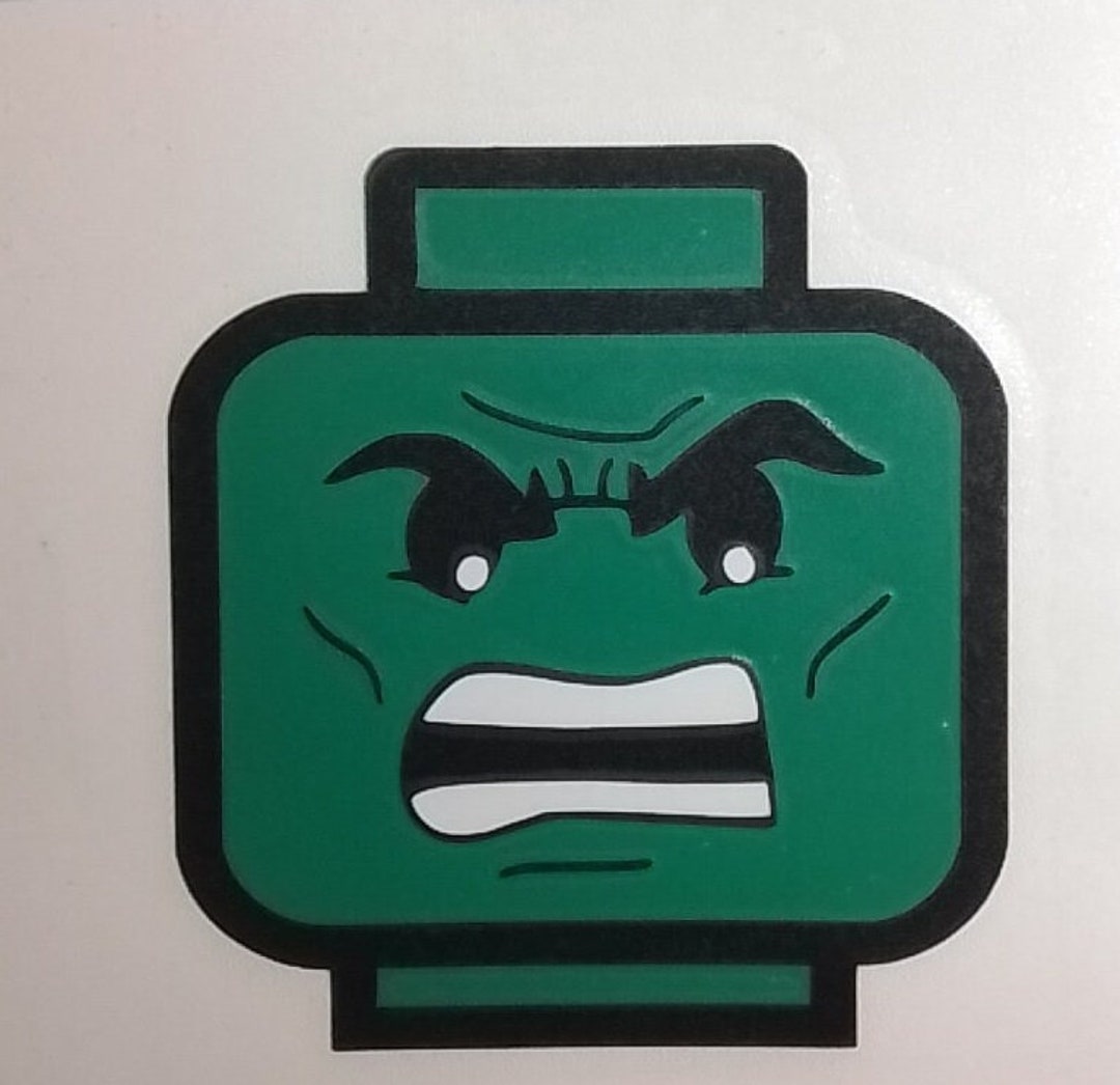 Block Head Bruce Banner Mini Figure hulk Vinyl Decal Sticker 3x3.25 - Etsy