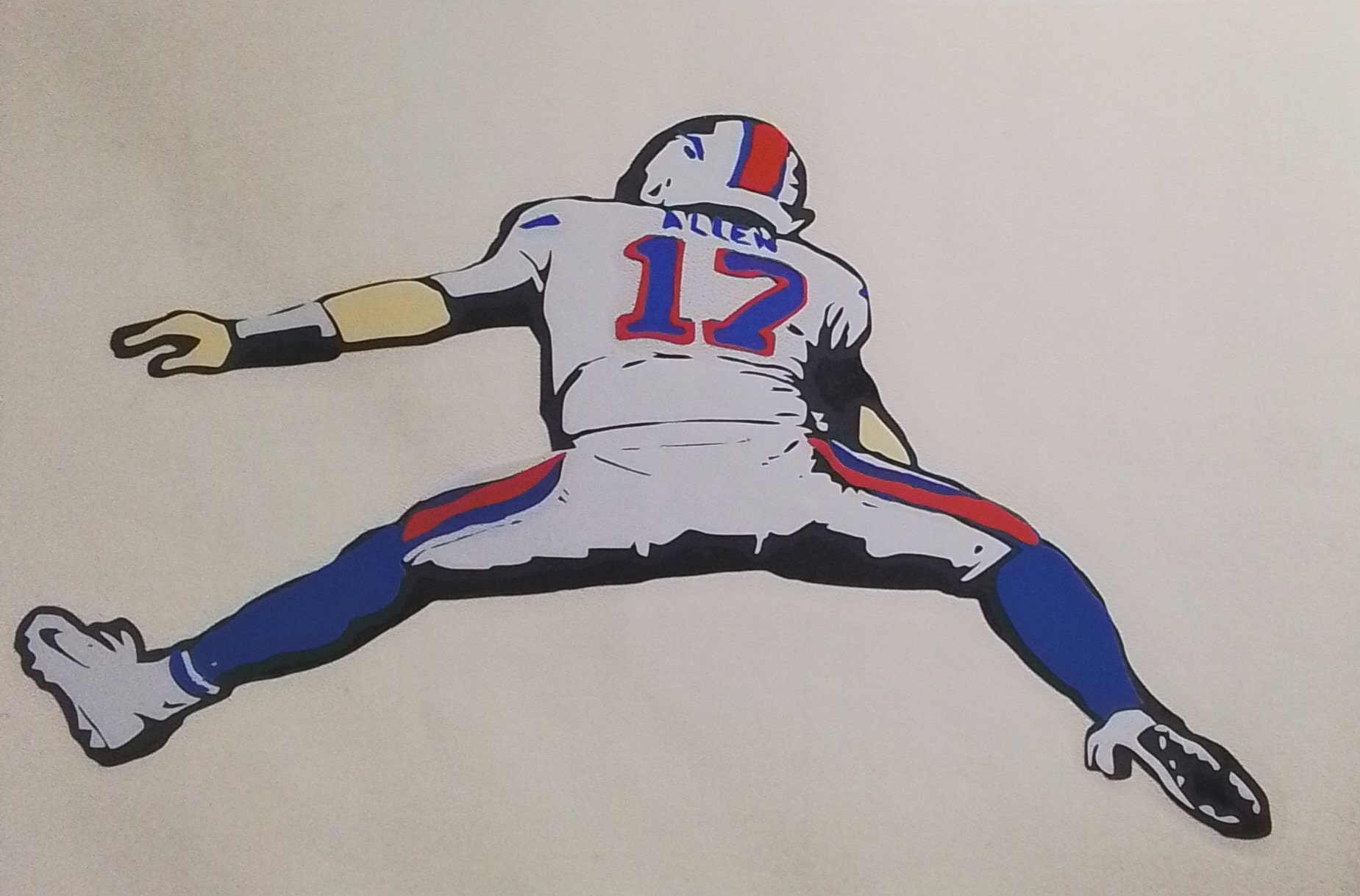 Buffalo Football Josh Allen Jumping, Leaping Diecut Sticker Decal 6x3.5 ...
