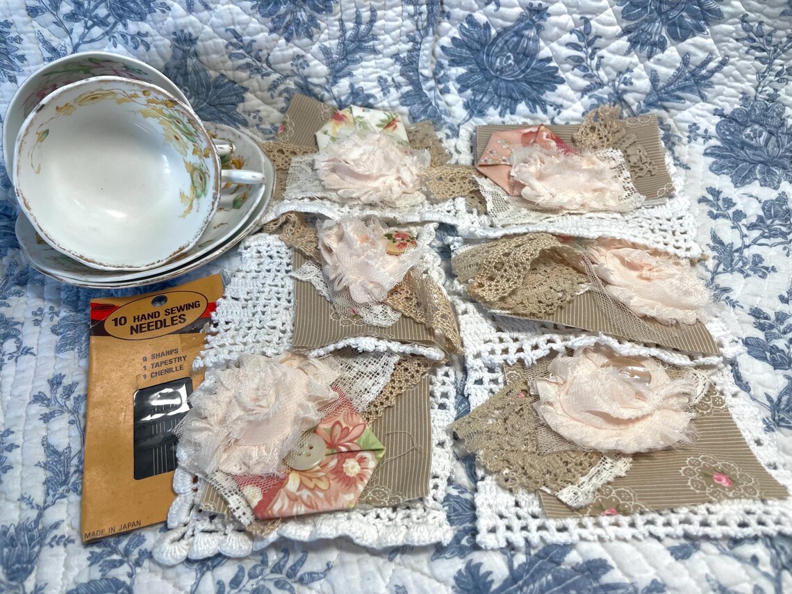 Lace & Fabric Clusters Set of 6 - Etsy