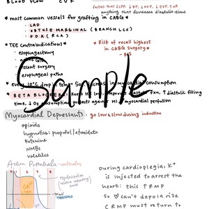 Cardiac Anatomy, Monitoring, Anesthesia Notes - Etsy