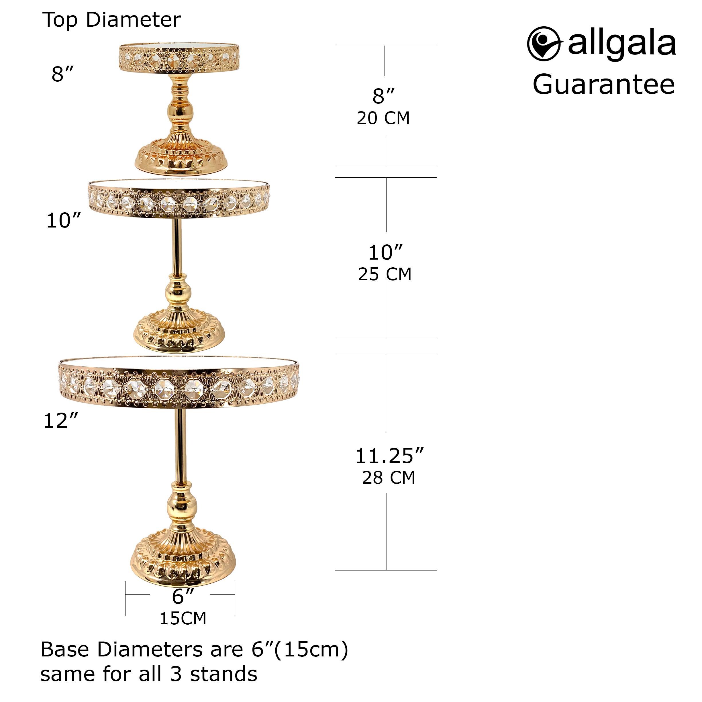 Crystal Gold Cake Stands, Mirrored Dessert Display, 3-piece Set - Etsy