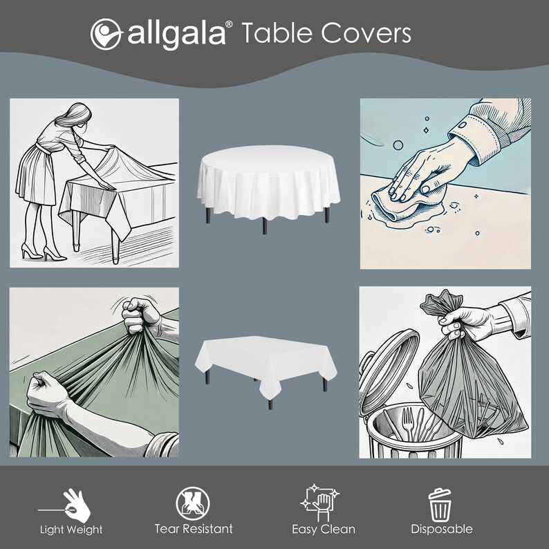 Rectangle Plastic Table Cover, 54x108 In, Medium Weight (12-pack) - Etsy