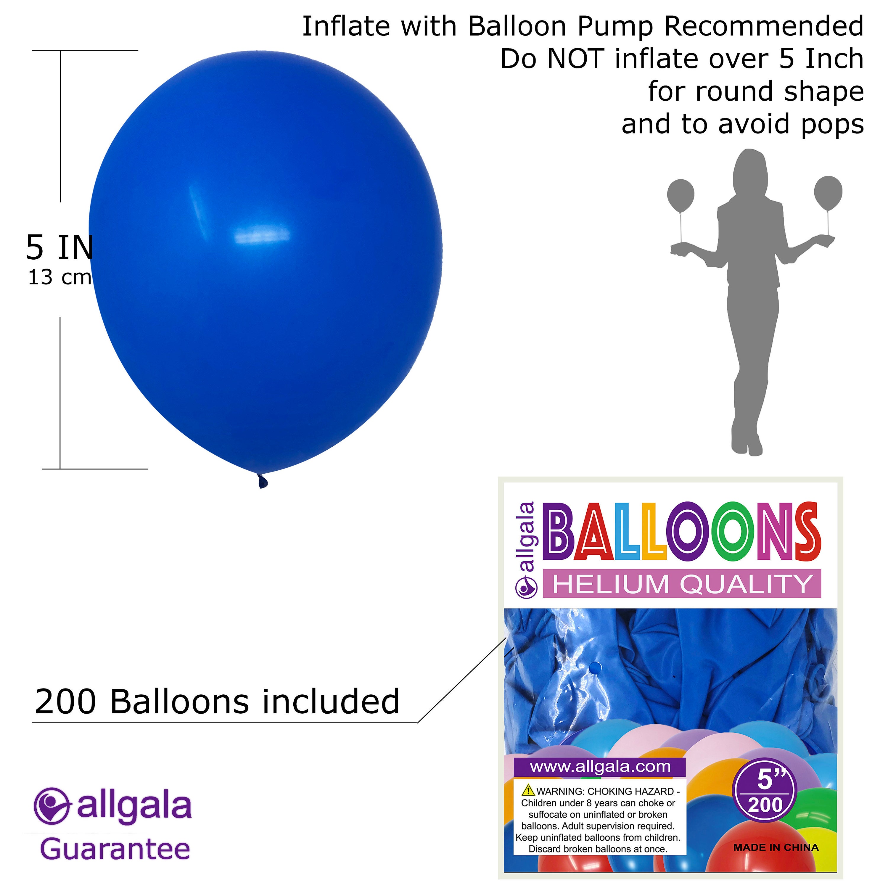 Allgala 200-count Latex Balloons, Helium Grade, 5-inch - Etsy